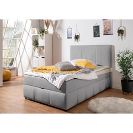 Boxbett OTTO HOME, B:102cm L:210cm, grau, Komplettbetten, "Hartley inkl. Bettkasten und Topper, auch in &Uuml;berl&auml;nge erh&auml;ltlich", wahlweise mit Bonnell-