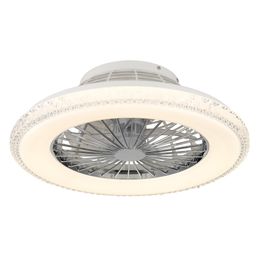 Globo LIGHTING Deckenleuchte "CORUSSO", verchromt, 1 Stk., Leuchten, Ventilator /Schlafzimmer / Wohnbereich /Arbeitszimmer / verchromt rund, Deckenleuchte