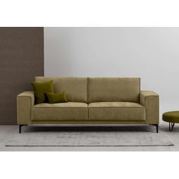 3-Sitzer OTTO HOME, B:224cm H:85cm T:83cm, gr&uuml;n, 100% Polyester, Sofas, "OLAND, B: 224 cm - Skandi-Design", 224 cm, Wellenunterfederung,