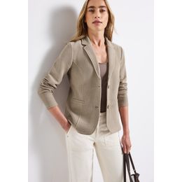 Street One Damen Jackenblazer, grün, Gr. 46, unifarben, Web, Obermaterial: 55% Baumwolle, 40% Polyester, 5% Elasthan, Blazer, mit Struktur