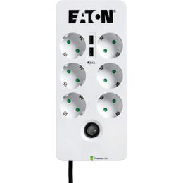 Eaton Mehrfachsteckdose "Protection Box 6 USB DIN", B:11cm H:4,75cm T:24,5cm, wei&szlig;, Steckdosenleisten
