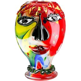 Tischvase, B:21cm H:29cm T:21cm &Oslash;:21cm, bunt, CASABLANCA BY GILDE, Glas, Vasen, "Gesichtsvaseb Andrew, mehrfarbig H.29 cm"
