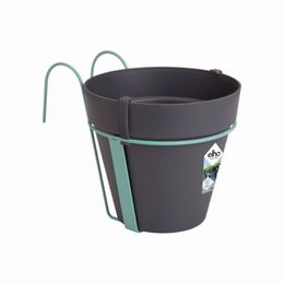 Elho Blumentopf 'Loft urban' schwarz 19 x 28 x 20 cm mit Halterung