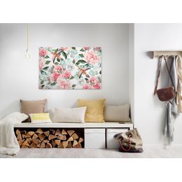 A.S. Cr&eacute;ation Leinwandbild A.S. CR&Eacute;ATION, B:90cm H:60cm, bunt, Holz, Stahl, Wohnzimmer, Bilder, "Paradise", Landhaus Keilrahmen Blumen Rosen Bl&uuml;mchen Leinwand-Bild