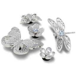 Crocs Kinder Schuhanstecker "Jibbitz Silver Garden"silberfarben, Zinklegierung, Schuhzubeh&ouml;r, Elegante Schuhanstecker