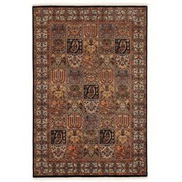 Läufer, B:80cm H:4mm L:250cm, blau, OCI DIE TEPPICHMARKE, Seide, Wolle, Flur, Teppiche, "Vasuki", hochwertig handgeknüpft, mit Fransen, Wohnzimmer