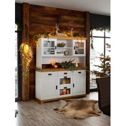 Buffet Home Affaire, B:145cm H:168cm T:40cm, wei&szlig;, Massivholz, K&uuml;che, Schr&auml;nke, "R&uuml;gen", FSC zertifiziertes Massivholz, im Landhausstil