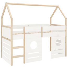 Hochbett OTTO HOME, B:96cm H:184cm L:205cm, wei&szlig;, Jugendzimmer, Hochbetten, "Janne", Kiefernholz, Einzelbett, inklusive Holzleiter, Liegefl&auml;che