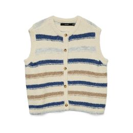 V&eacute;ro Moda VERO MODA Strickweste 'VMKIRA' Damen Gr&ouml;&szlig;e S ecru / hellblau / dunkelblau / braun