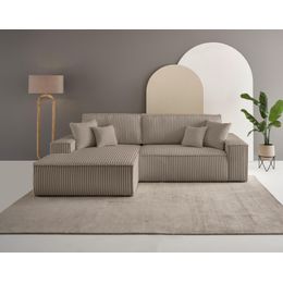 Ecksofa OTTO HOME, B:267cm H:85cm T:167cm, grau, Bezugstoff 100% PES ;Gramatur 400g/qm +/- 5%, Wohnzimmer, Sofas, "FINNLEY, Schlafsofa 257 cm - OTTO.