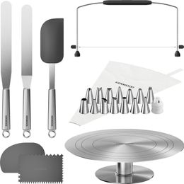 Kenwood Spritzbeutel "Tortendekorationsset KWSD100", grau, Spritzbeutel, Deko-Set 23 tlg. f&uuml;r Kuchen und Torten