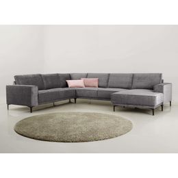Wohnlandschaft OTTO HOME, B:342cm H:85cm T:260cm, grau, 100% Polyester, Sofas, "OLAND U-Form, XXL, B: 342 cm, Skandi-Design", U-Form, 342 cm,