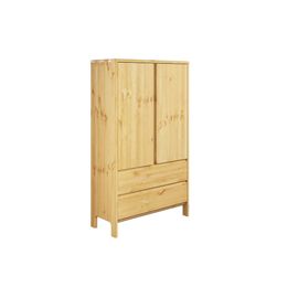 W&auml;scheschrank OTTO HOME, B:98cm H:137cm T:34cm, beige, Massivholz, Schr&auml;nke, "Luven", aus massiver Kiefer, H&ouml;he 137 cm, mit 2 Schubladen und 2 T&uuml;ren