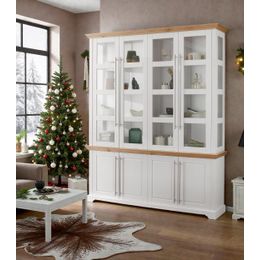 Vitrine Home Affaire, B:171cm H:210cm T:39cm, wei&szlig;, Massivholz, Schr&auml;nke, "Meliss", aus massiver Kiefer, FSC zertifiziert, Breite 171 cm