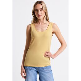 Street One Damen Tanktop "Style Anni", gelb, Gr. 46, unifarben, Jersey, Obermaterial: 48% Baumwolle, 48% Modal, 4% Elasthan, Tops, mit Stretchanteil