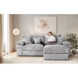 Ecksofa Home Affaire, B:246cm T:187cm, grau, 100% Polyester, Wohnzimmer, Sofas, "Soft&Cosy XL L-Form, B: 246 cm - OTTO. Verlässliche Qualität.",