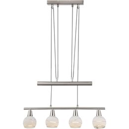 Globo LIGHTING LED-Hängeleuchte "ELLIOTT", 1 Stk., silber, Leuchten, Hängelampe, höhenverstellbar, Glas satiniert, Esstisch, Esszimmer