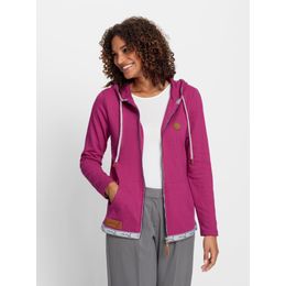 Casual Looks Damen Shirtjacke "Sweatjacke", pink, Gr. 44, unifarben, 50% Baumwolle, 50% Polyester, Shirts