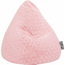 Sitzsack SITTING POINT, rosa, Kinderzimmer, Sitzsäcke, "Sitzsack FLUFFY HEARTS XL", Plüschsitzsack mit Herzoptik