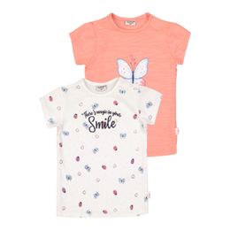SALT & PEPPER SALT AND PEPPER M&auml;dchen T-Shirt "Smile", orange, Gr. 86, bedruckt, 95% Baumwolle, 5% Elasthan, Shirts, mit niedlichen Schmetterling-Prints