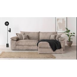 Ecksofa Home Affaire, B:303cm T:187cm, grau, 100% Polyester, Wohnzimmer, Sofas, "Soft&Cosy XXL L-Form, B: 303 cm - OTTO. Verl&auml;ssliche Qualit&auml;t.",