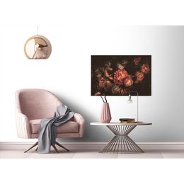 A.S. Cr&eacute;ation Leinwandbild A.S. CR&Eacute;ATION, B:90cm H:60cm, orange, Holz, Stahl, Wohnzimmer, Bilder, "Romantic Flower", Romantische Blumen, Rosen Keilrahmen