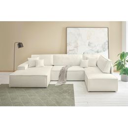 Wohnlandschaft OTTO HOME, B:329cm H:85cm T:195cm, weiß, Bezugstoff aus 90% recyceltem Material ;Aqua Clean ;Gramatur 580g/ qm +/- 5%, Sofas, "FINNLEY