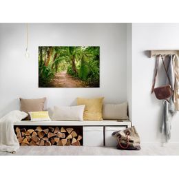 A.S. Cr&eacute;ation Leinwandbild A.S. CR&Eacute;ATION, B:90cm H:60cm, bunt, Holz, Stahl, Wohnzimmer, Bilder, "Palm Walk", Palmen Wald Keilrahmen Natur Leinwand-Bild Wohnzimmer