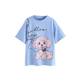 next T-Shirt M&auml;dchen Gr&ouml;&szlig;e 158 blau / rosa / schwarz