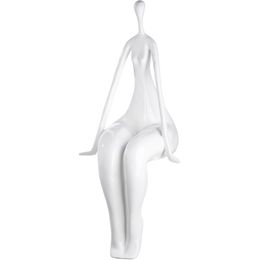 Dekofigur, B:36cm H:74cm T:32cm, weiß, CASABLANCA BY GILDE, Kunstharz, Wohnzimmer, Dekofiguren, "Skulptur Kantensitzer Lady"