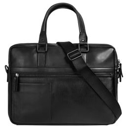 Bugatti Damen Aktentasche "JOEL"schwarz, Leder, leicht gl&auml;nzend, unifarben, Taschen
