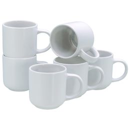 OTTO HOME Becher "modernes 6-teiliges Kaffeebecher-Set Lykk", Ø 9cm x 10cm, 300ml, 6 Stk.weiß, ice, Trinkgefäße, hohe Haltbarkeit, spülmaschinen- &