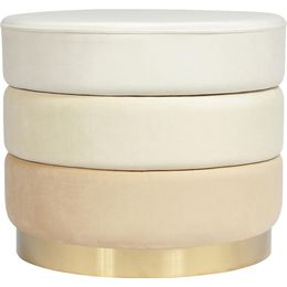 Polsterhocker Kayoom, B:50cm H:42cm T:50cm, beige, Korpus:MDF Bezug:100% Polyester (Samt) Sockel:Edelstahl, Hocker, "Hocker Matilda 325, Edler Touch