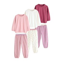 next Pyjama M&auml;dchen Gr&ouml;&szlig;e 128 pink / rosa / dunkelpink / wei&szlig;