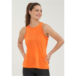 ENDURANCE ATHLECIA ATHLECIA Damen Tanktop "MOTA", orange, Gr. 44, unifarben, 88% Polyester, 12% Elasthan, Tops, mit QUICK DRY-Technologie