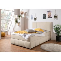 Boxbett OTTO HOME, B:132cm L:210cm, beige, Komplettbetten, "Hartley inkl. Bettkasten und Topper, auch in &Uuml;berl&auml;nge erh&auml;ltlich", wahlweise mit