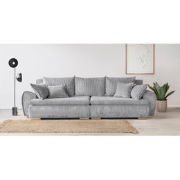 Big-Sofa Home Affaire, B:275cm T:108cm, grau, 100% Polyester, Sofas, "Katja, B: 275 cm - OTTO. Verlässliche Qualität.", Mega-Sofa mit 4 Zierkissen