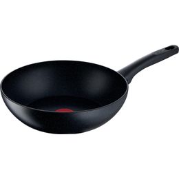 Tefal Wok "Black Stone", Ø 28cm + Höhe 8cm, schwarz, Pfannen, Aluminium, Mineralia Antihaft, Thermo-Signal, alle Herdarten,Induktion