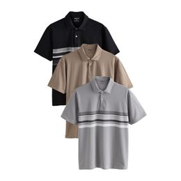 next Poloshirt Herren Gr&ouml;&szlig;e S braun / grau / schwarz