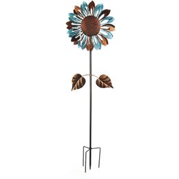 Gartenstecker Locker, B:60cm H:213cm, braun, Metall, Gartenstecker, "Windrad Dekostecker SUNNY"