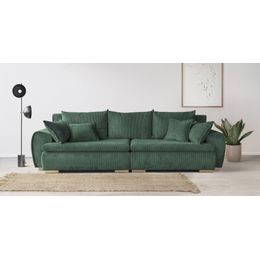 Big-Sofa Home Affaire, B:275cm T:108cm, grün, 100% Polyester, Sofas, "Katja, B: 275 cm - OTTO. Verlässliche Qualität.", Mega-Sofa mit 4 Zierkissen