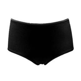 MY BASIC Damen Midislip "Midi cotton brief", Gr. XL, schwarz, Obermaterial: 95% Baumwolle, 5% Elasthan, unifarben, Unterhosen, basic, eng, elastisch,