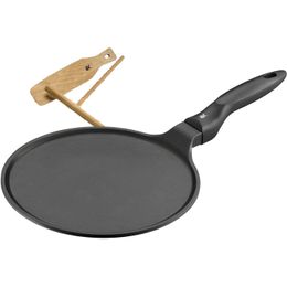 WMF Crêpepfanne "Devil, 27 cm, Crepe Pfanne Induktion, PermaDur Antihaftversiegelung", Ø 27cm, schwarz, Pfannen, mit Teigverteiler und Wender, für