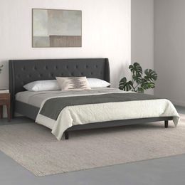 Polsterbett OTTO HOME, B:195cm H:104cm L:215cm, grau, Betten, "Kempton", mit Rautenheftung, gepolstert, Liegefl&auml;che 140x200 oder 180x200 cm