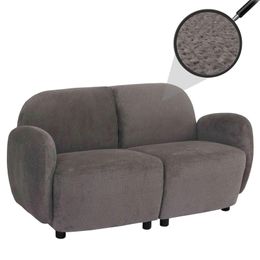 2er-Sofa MCW-P33, 2-Sitzer Couch Loungesofa, Stoff/Textil Chenille (330 g/m&sup2;) &Ouml;ko-Tex ~ hellgrau
