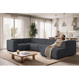 Wohnlandschaft OTTO HOME, B:367cm H:70cm T:206cm, grau, 100% Polyester, Sofas, "Merid U-Form, B: 367 cm", als Modul oder separat verwendbar, für