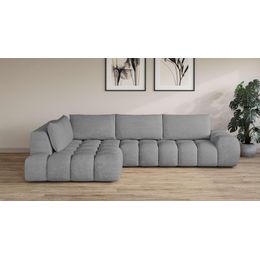 Ecksofa OTTO HOME, B:296cm H:89cm T:176,5cm, grau, 100% Polyester, Wohnzimmer, Sofas, "AZITA L-Form, XL 296 cm - Designsofa in Bubble-Optik", lose
