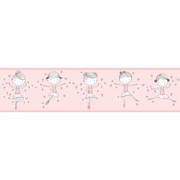 A.S. Cr&eacute;ation A.S. CR&Eacute;ATION Bord&uuml;re "Dancing Ballerina", B/L: 0,16mm x 5mm, Rollen:, rosa, Tapeten, Tapete Kinder Borte Wohnzimmer Schlafzimmer K&uuml;che modern Design