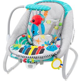 Baby Einstein Baby Babywippe "Kick to It 4-in-1 Musical Swing & Rocker", grau, Kunststoff, Metall, Stoff, Babywippen, mit Sound-Effekt