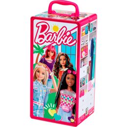 klein Kinder Puppenkleiderschrank "Barbie Schrankkoffer", bunt, B:16cm H:33cm T:13cm, Puppenmöbel